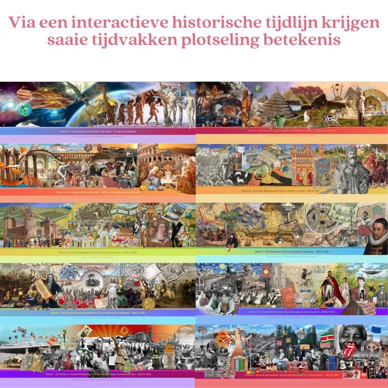 Via een interactieve historische tijdlijn krijgen saaie tijdvakken ...